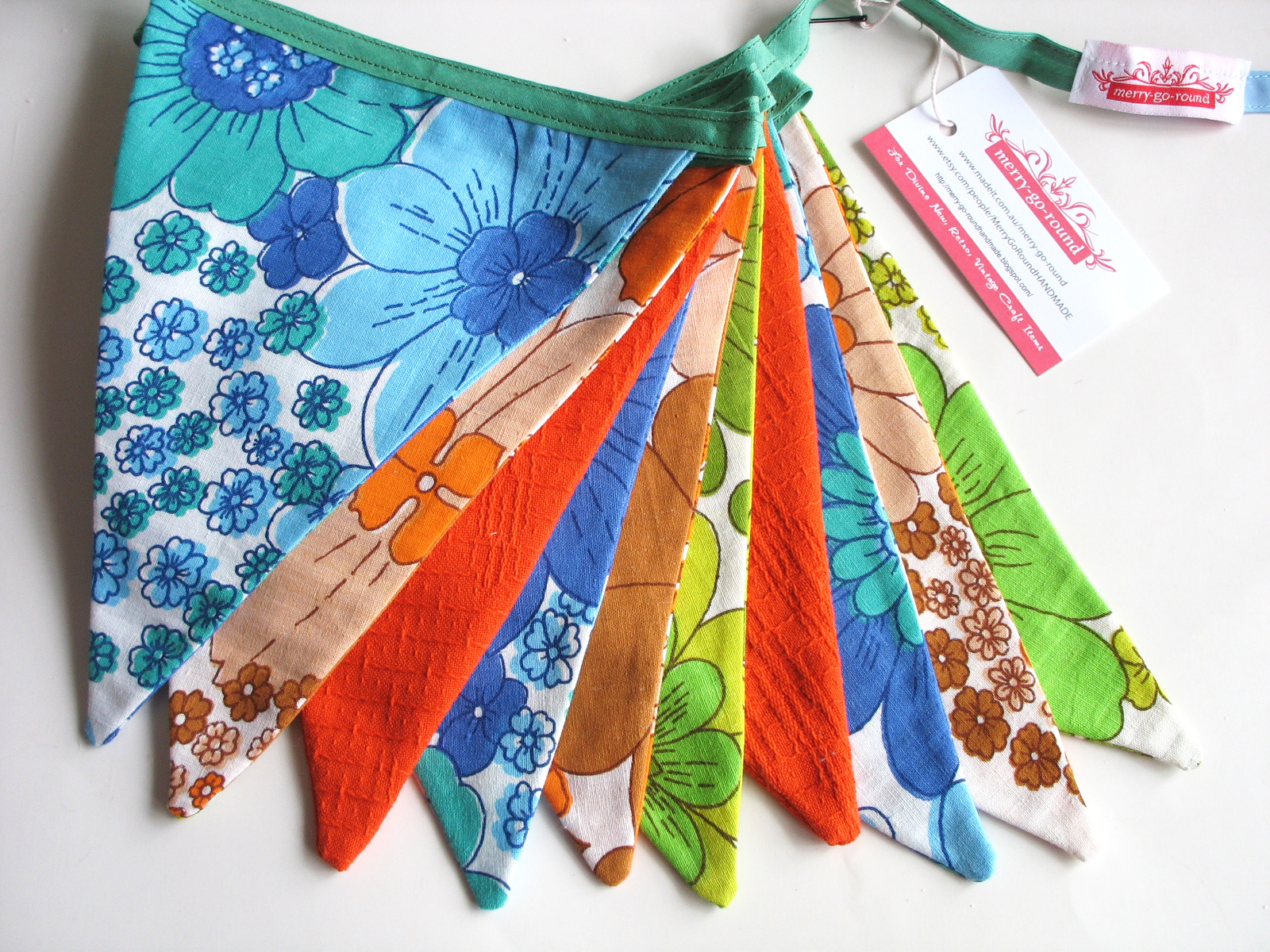 Merry-Go-Round Handmade: My Upcycled Recycled OOAK Vintage Retro Flag ...