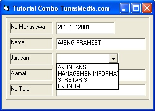 Membuat List ComboBox Pada VB 6.0 - Pintar VB | Tutorial Visual Basic