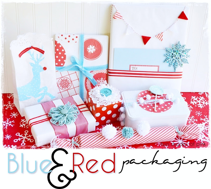 Two Shades of Pink: Red & Aqua Gift Wrap Ideas