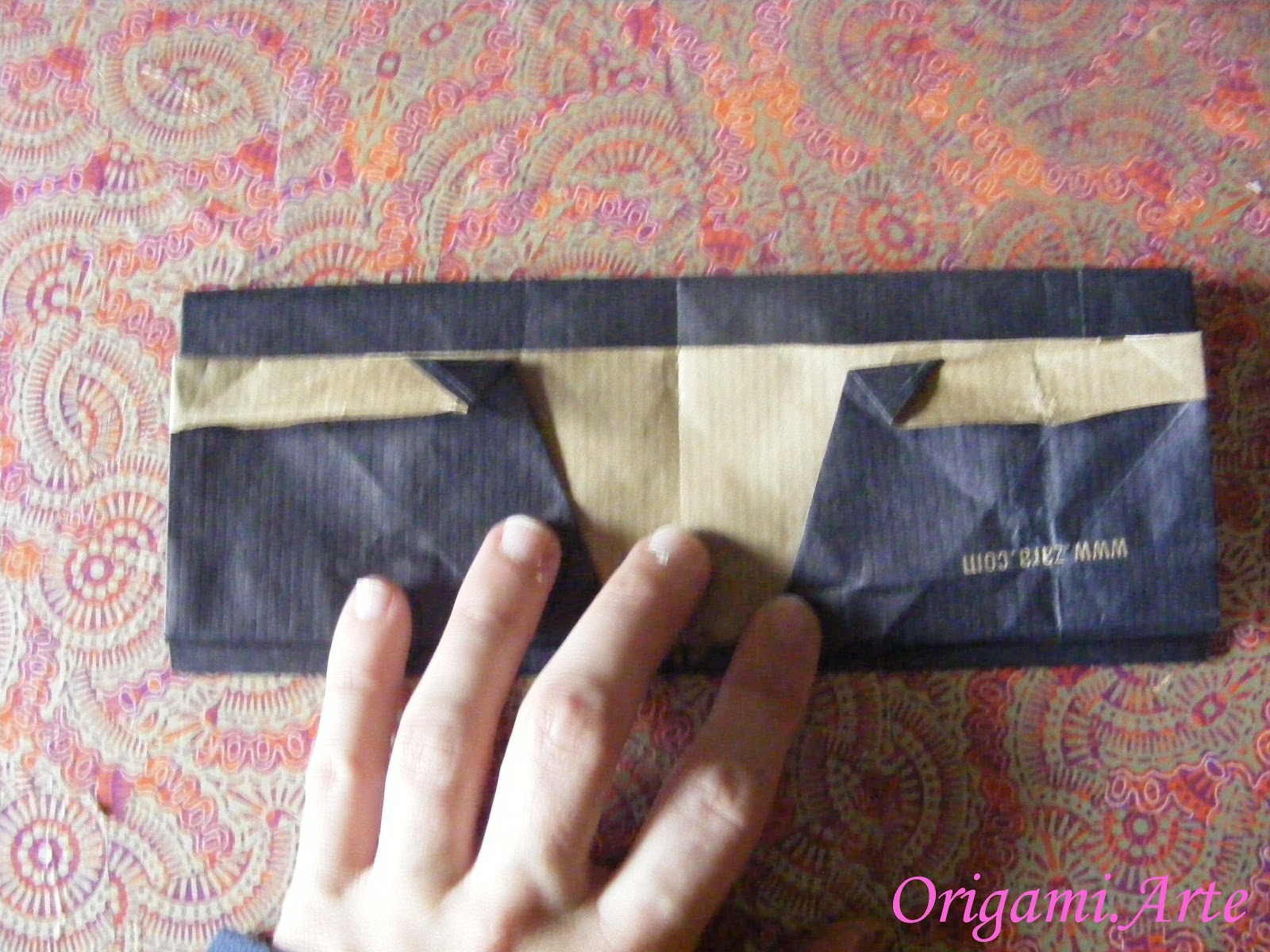 Origami.Arte: Carteira de saco de papel