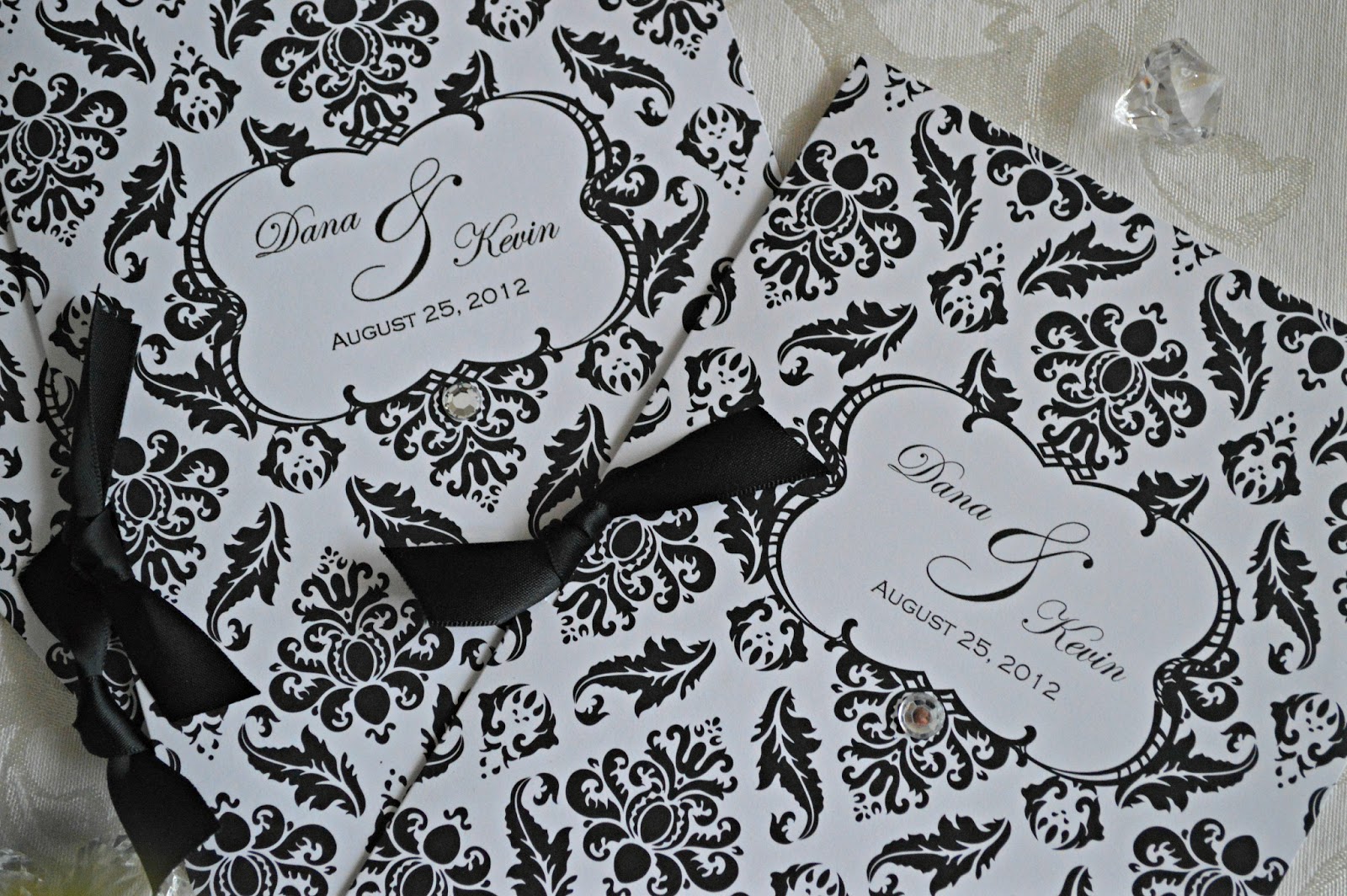 Inspired I Dos: Damask Wedding Programs for Catholic Wedding Mass