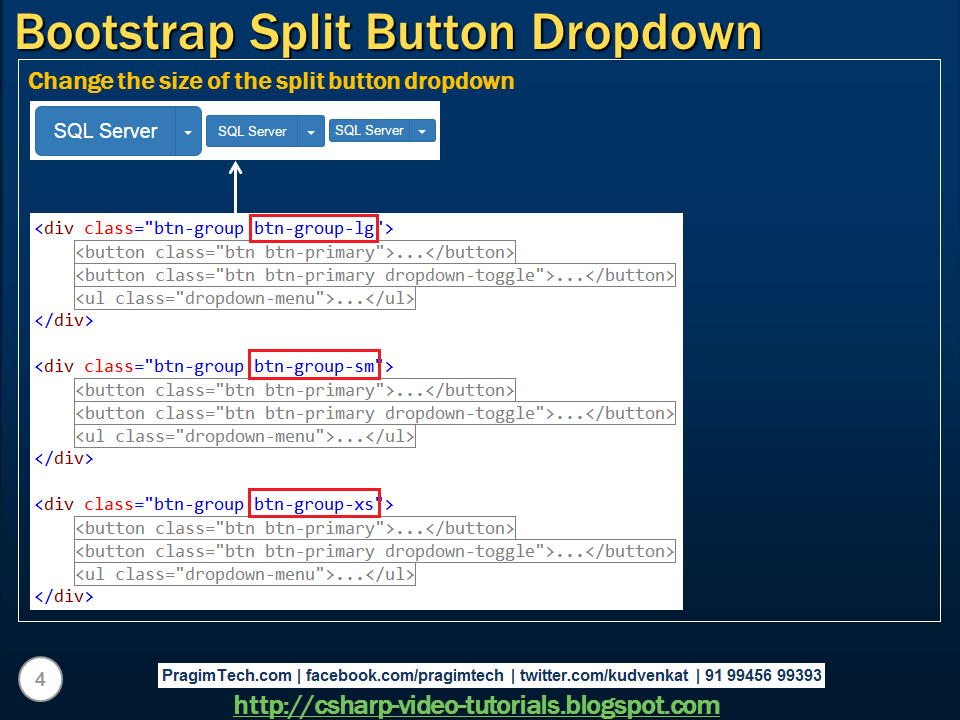 Sql server, .net and c# video tutorial: Bootstrap split button dropdown Sql server, .net and c# video tutorial: Bootstrap split button dropdown