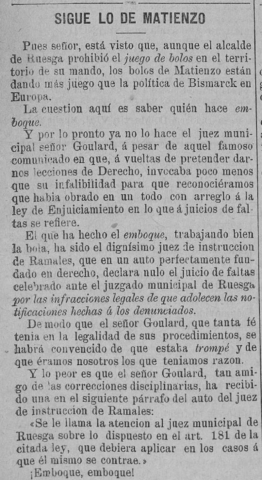 RETAZOS HIST RICOS MONTA ESES 1887 1906 Y 1920 LOS BOLOS EN MATIENZO Y ARREDONDO RETAZOS HIST RICOS MONTA ESES 1887 1906 Y 1920 LOS BOLOS EN MATIENZO Y ARREDONDO
