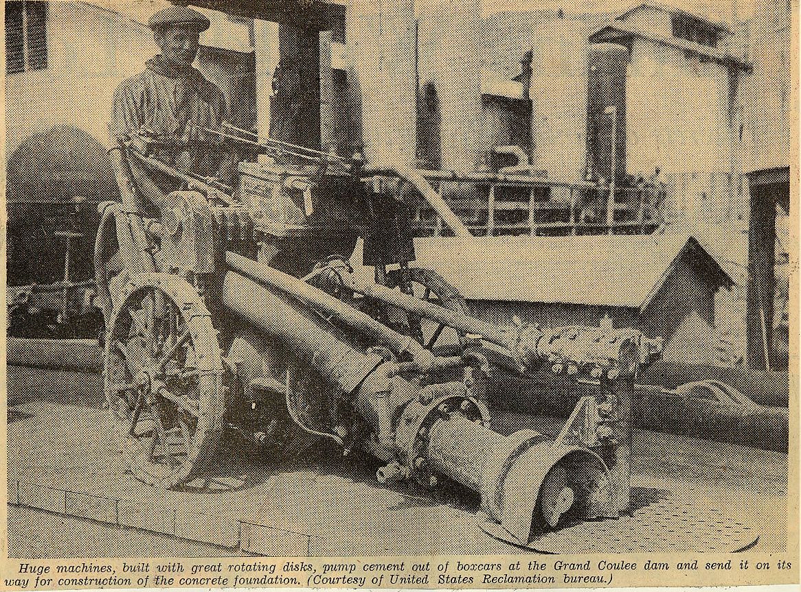 Big Bend Railroad History: Pumps Lift Cement Out Of Boxcars At Grand Coulee
