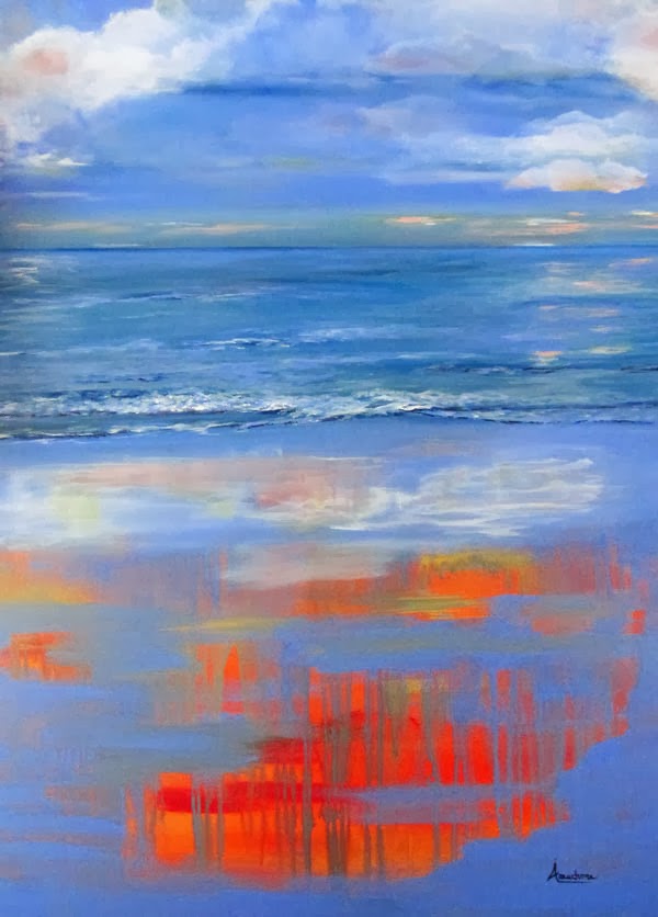 Arrachme Contemporary Art: Original Contemporary Seascape Painting ...