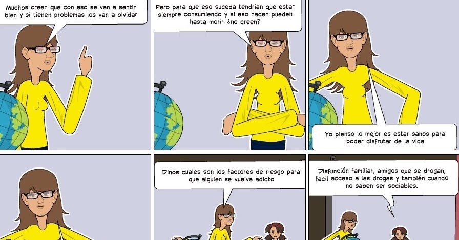 Ser un estudiante el línea: Comic sobre las adicciones