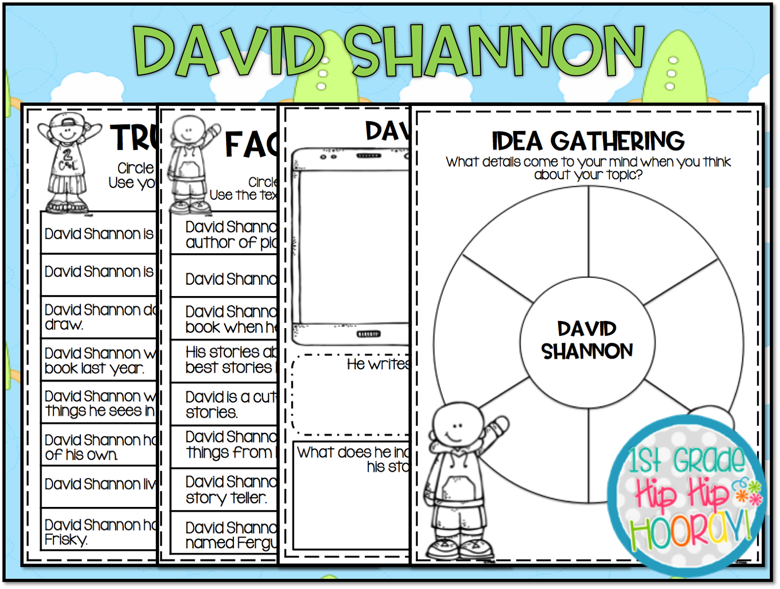1st Grade Hip Hip Hooray!: David Shannon Author Study
