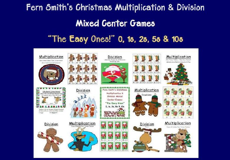 Multiplication & Division Mixed Practice Center Games For Christmas ...