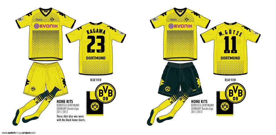 Football teams shirt and kits fan: Borussia Dortmund 2011-12 home kits