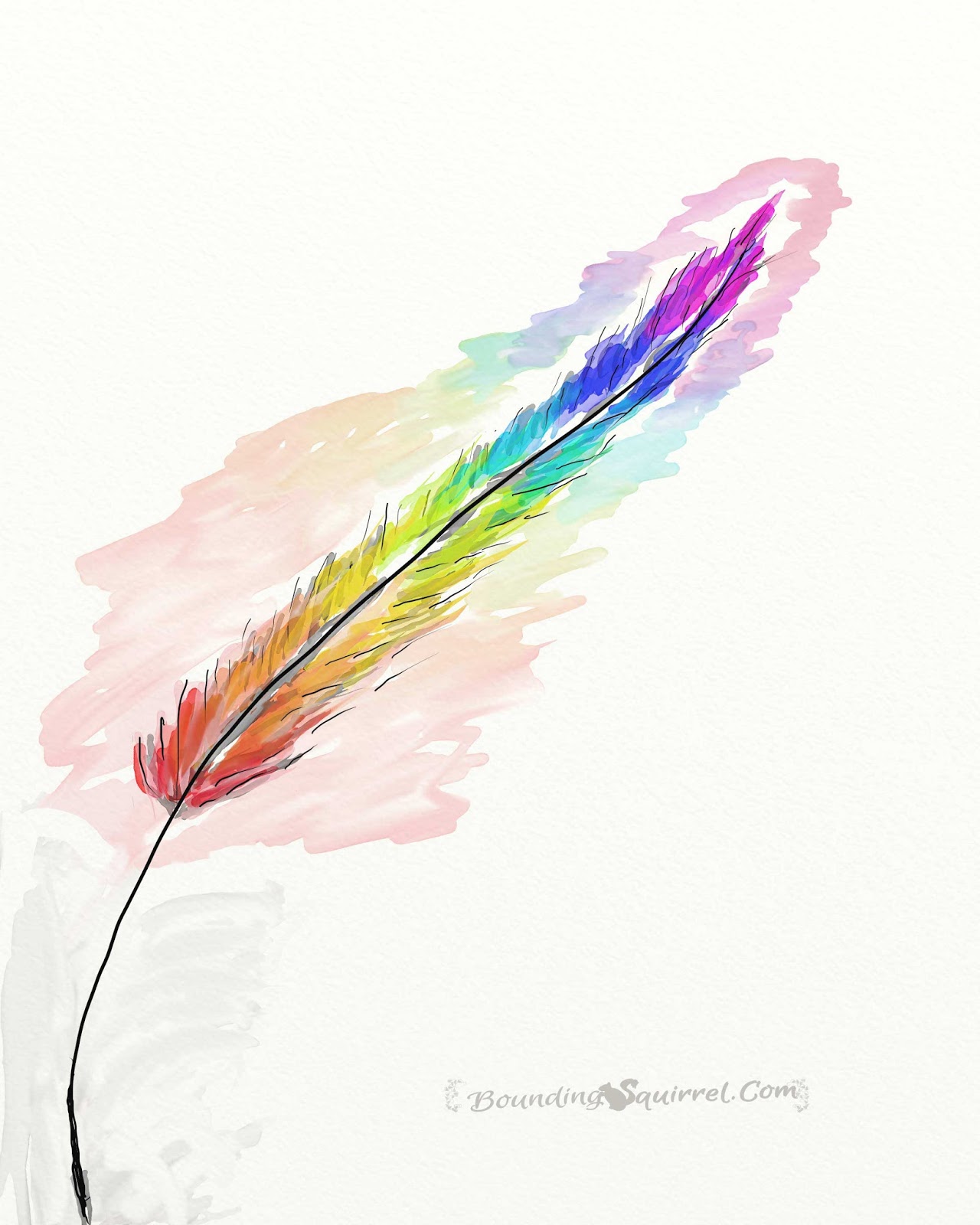 BoundingSquirrel-Watercolour Art by Clare Walker: Quick New Digital ...