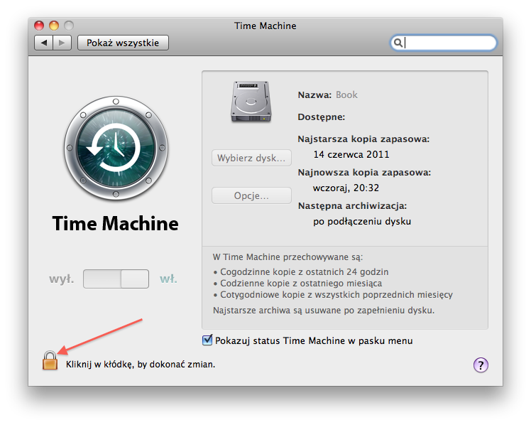 Mój Maczek: Zewnętrzny dysk i kopia zapasowa za pomocą programu Time ...