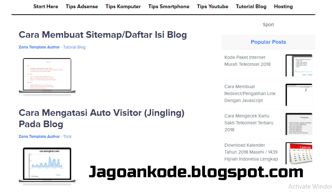 Cara Membuat Snippet Homepage Halaman Depan Blogger - Jagoan Kode