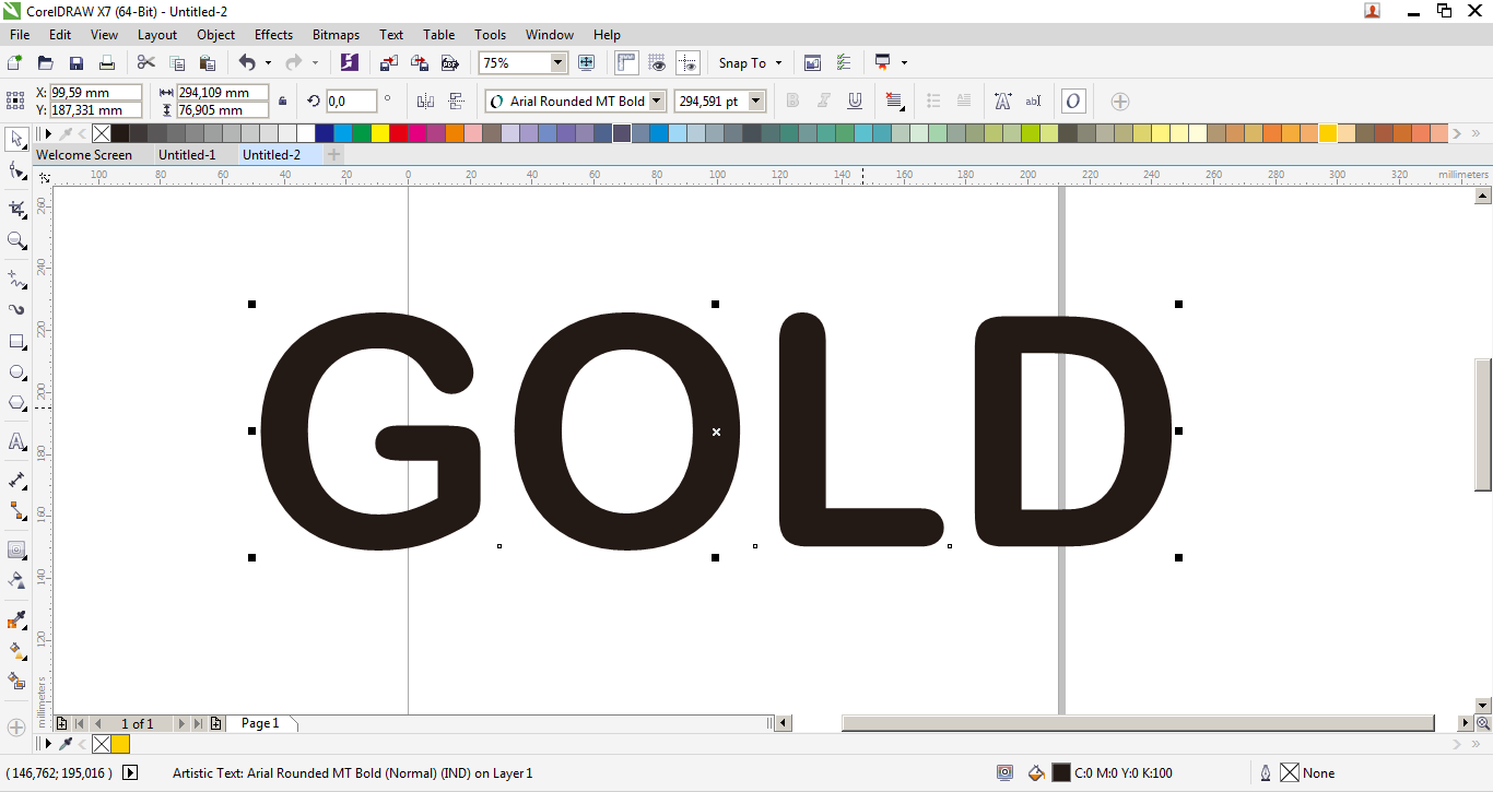 Membuat Efek Emas Menggunakan Menu Contour dan Gradasi pada CorelDraw ...