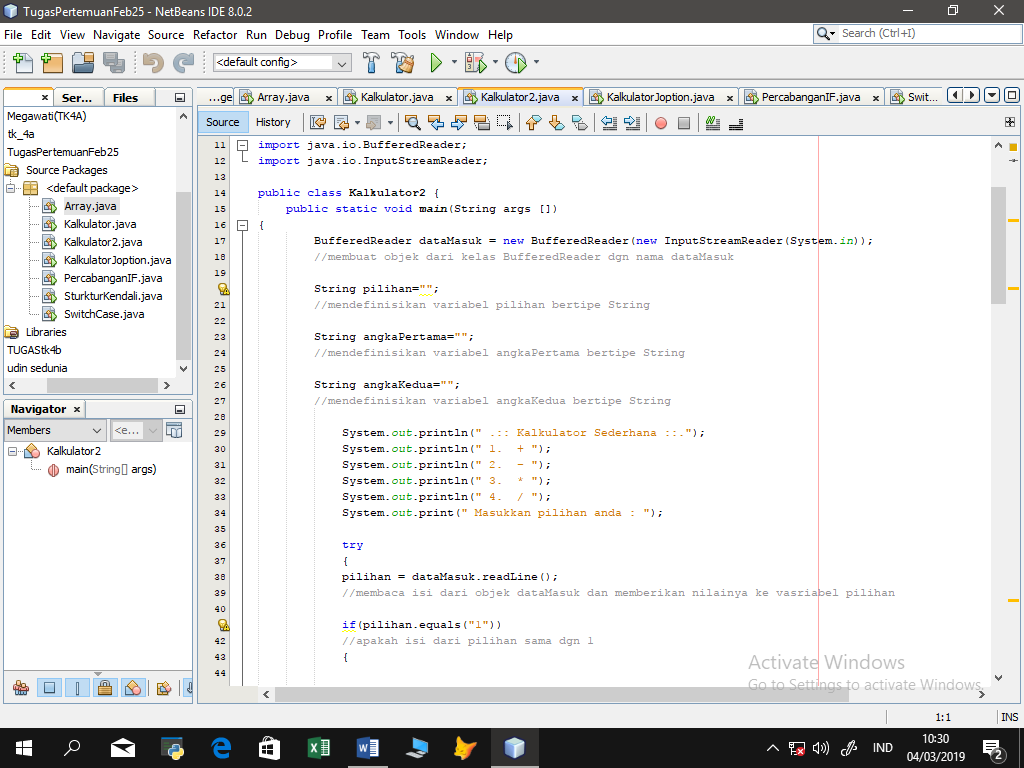 JAVA : "Contoh Input BufferedReader & Input JOption Pane": Array ...
