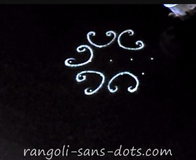 Simple rangoli designs 5 dots