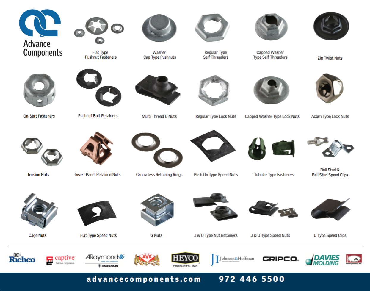 FASTEN: ARaymond Tinnerman, AVK, Micro Plastics, A1 Duplex Screw, Heyco ...