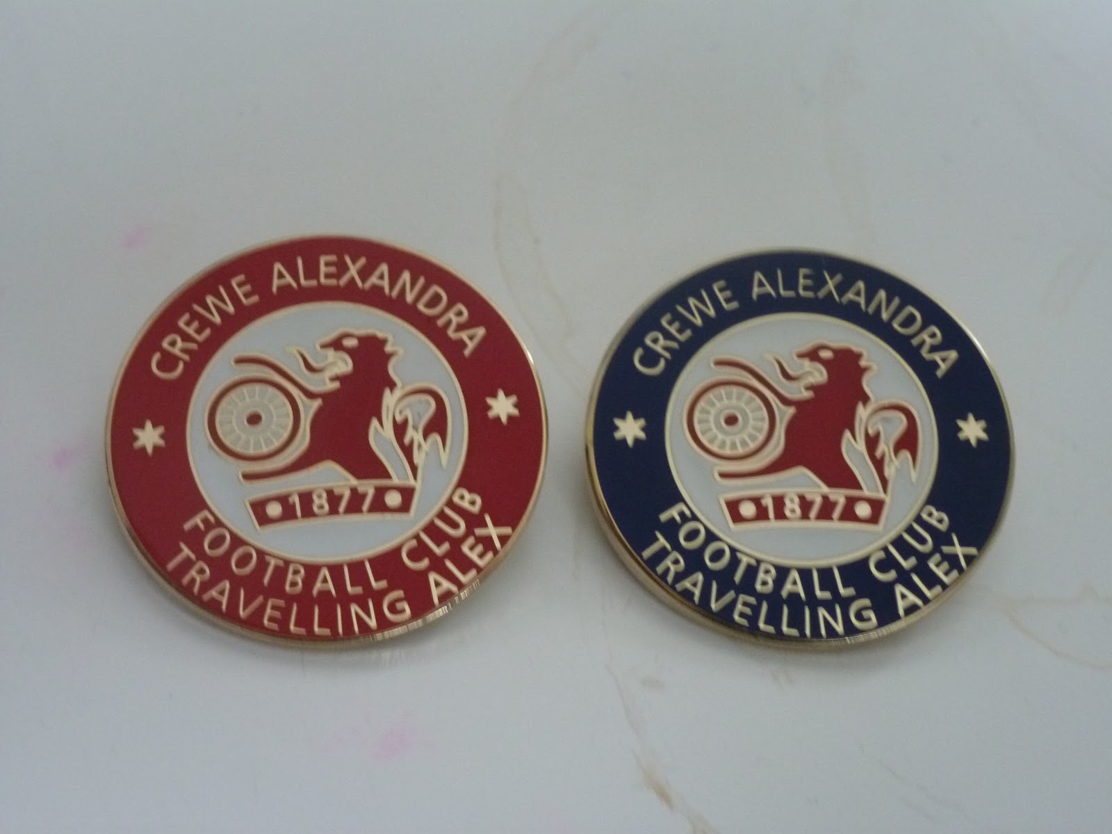 Crewe Alexandra Football Club pin badges: Travelling Alex