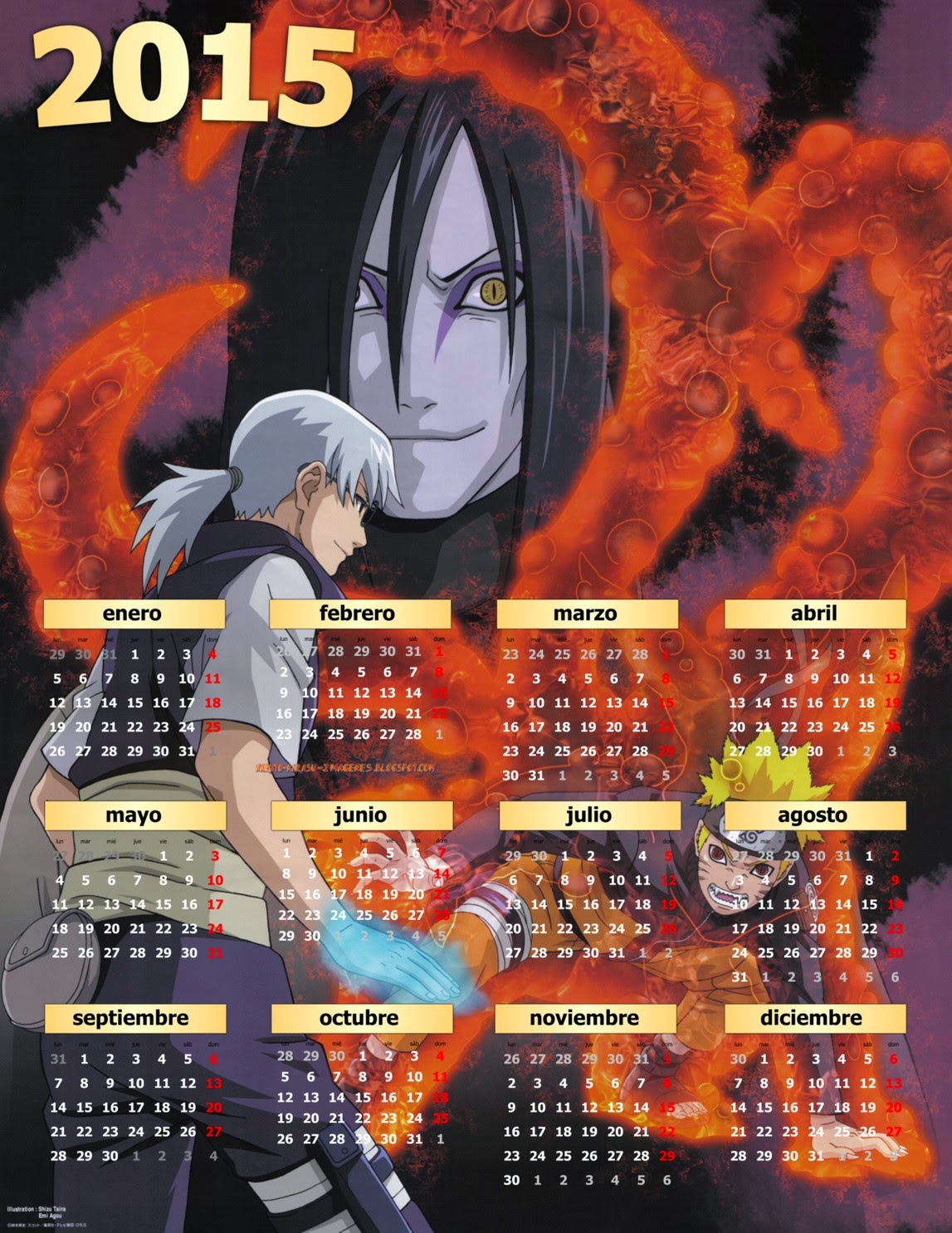 Animé imágenes by Akatsuki Karasu: Calendarios 2015 anime: Naruto
