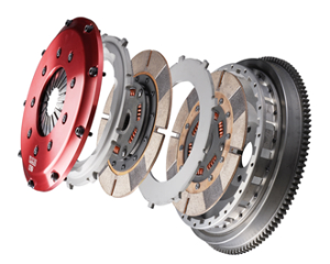 conical spring which produces pressure on the pressure plate for ...