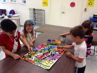 Art at Hosmer: Collaborative Line & Color Paintings