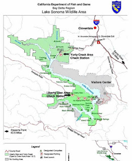 April 2020 Lake Sonoma Fishing Map, Report plus Sonoma Hunting Clubs ...