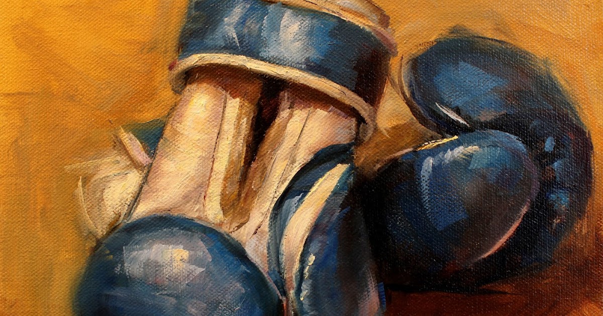 Jonelle Summerfield Oil Paintings: Blue Boxing Gloves