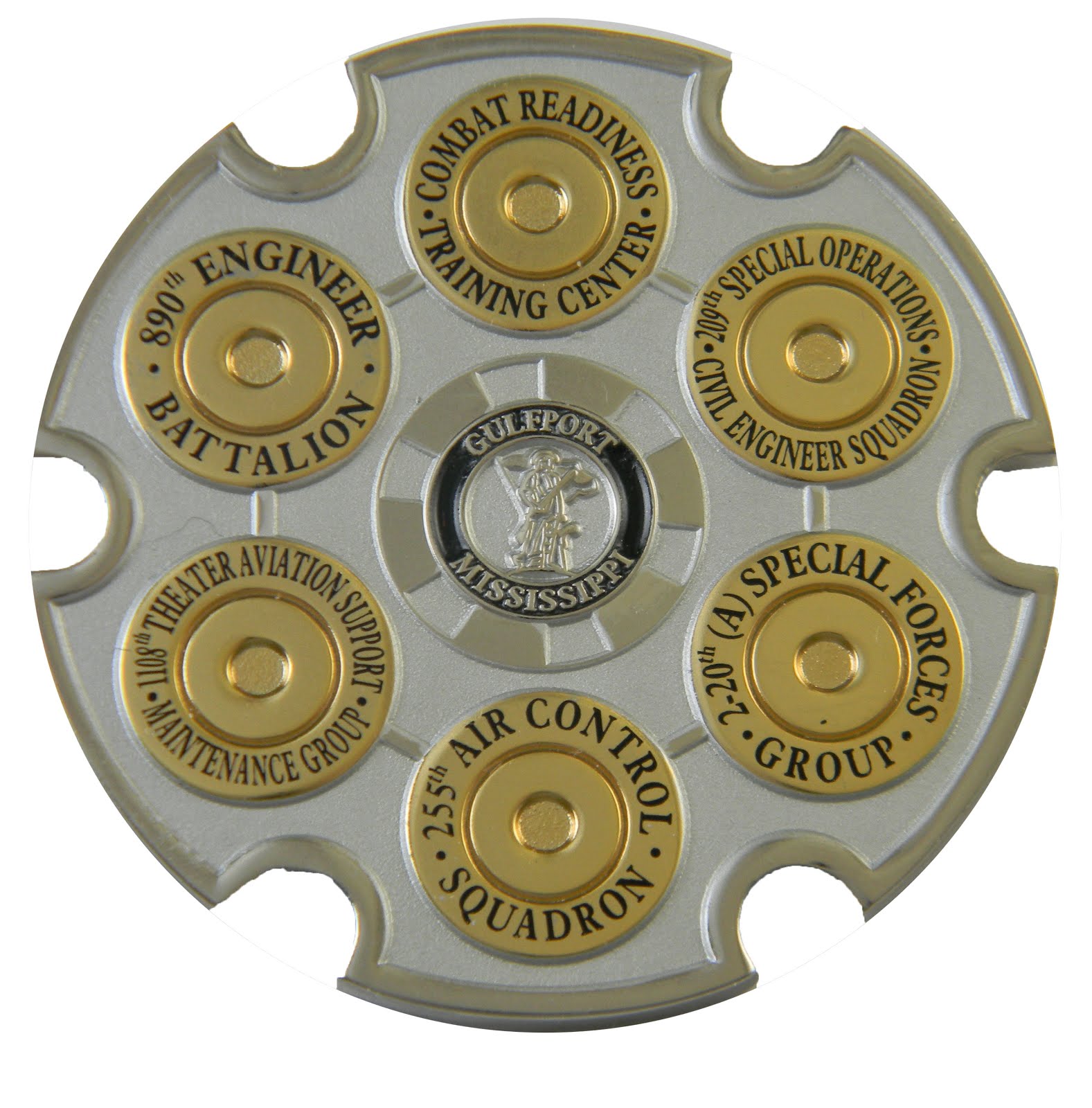 Point Emblems: Coins in odd shapes-Air Force Bullit