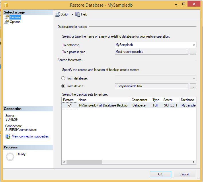 Restore Database In Sql Server From Bak Mdf File Using Query Or