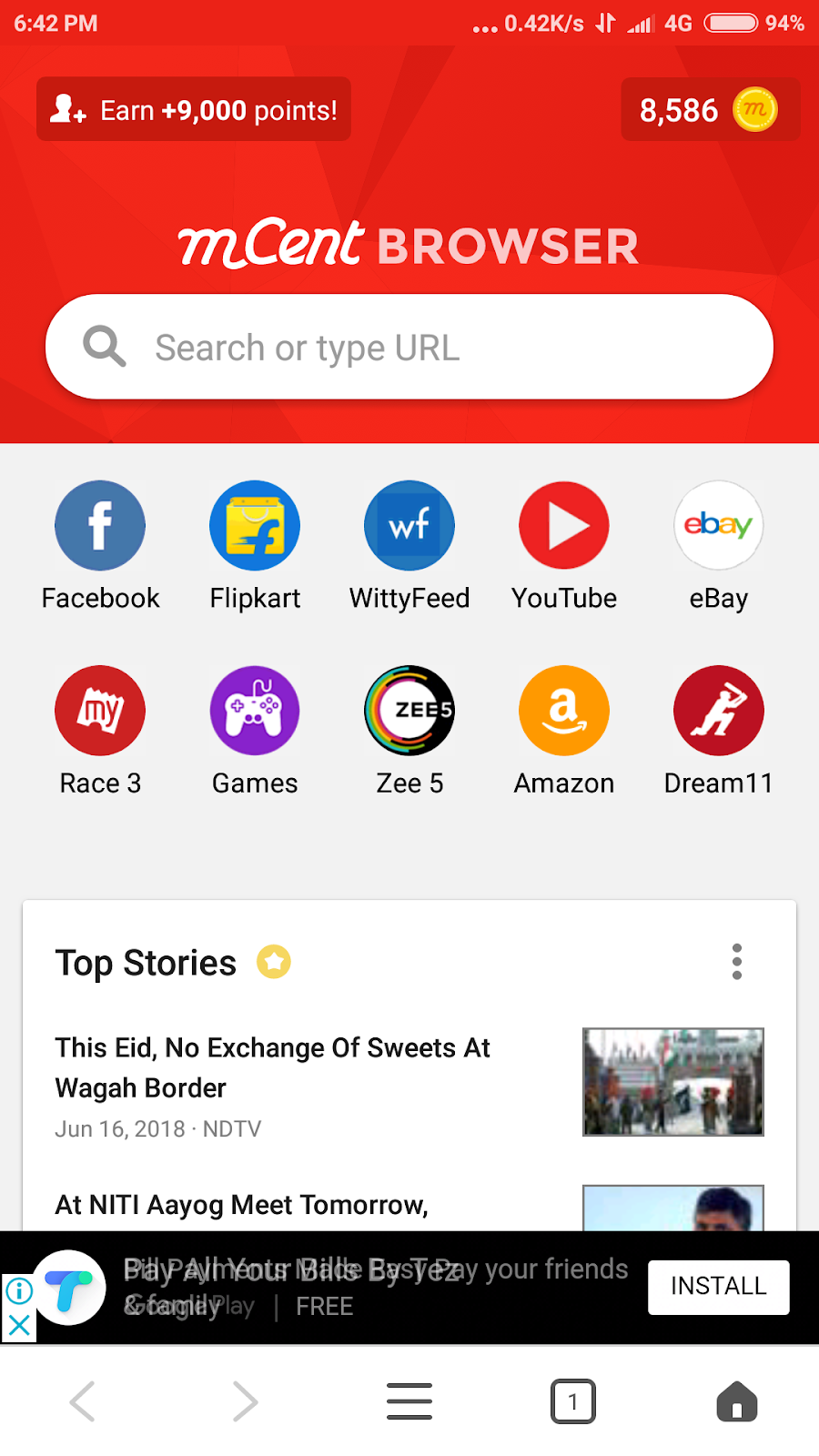 mCent browser review [ Temperarily Shutting down ] free recharge for browsing | payment proof