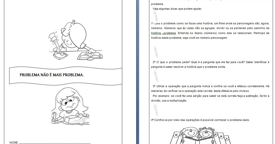 APOSTILA EM WORD COM PROBLEMAS PARA TURMAS DE 2º E 3º ANOS. http://www ...