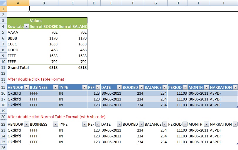 Explore Excel Vba And Macros Pivot Table After Double