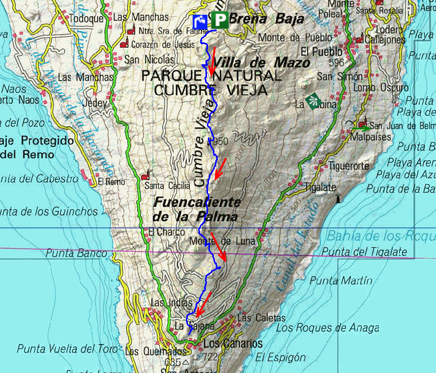 Sendas de Burgos: Isla de la Palma: Ruta de los volcanes
