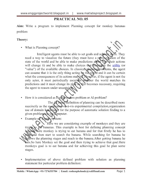 A Program to Implement Planning Concept for Monkey Bananas Problem Full ...