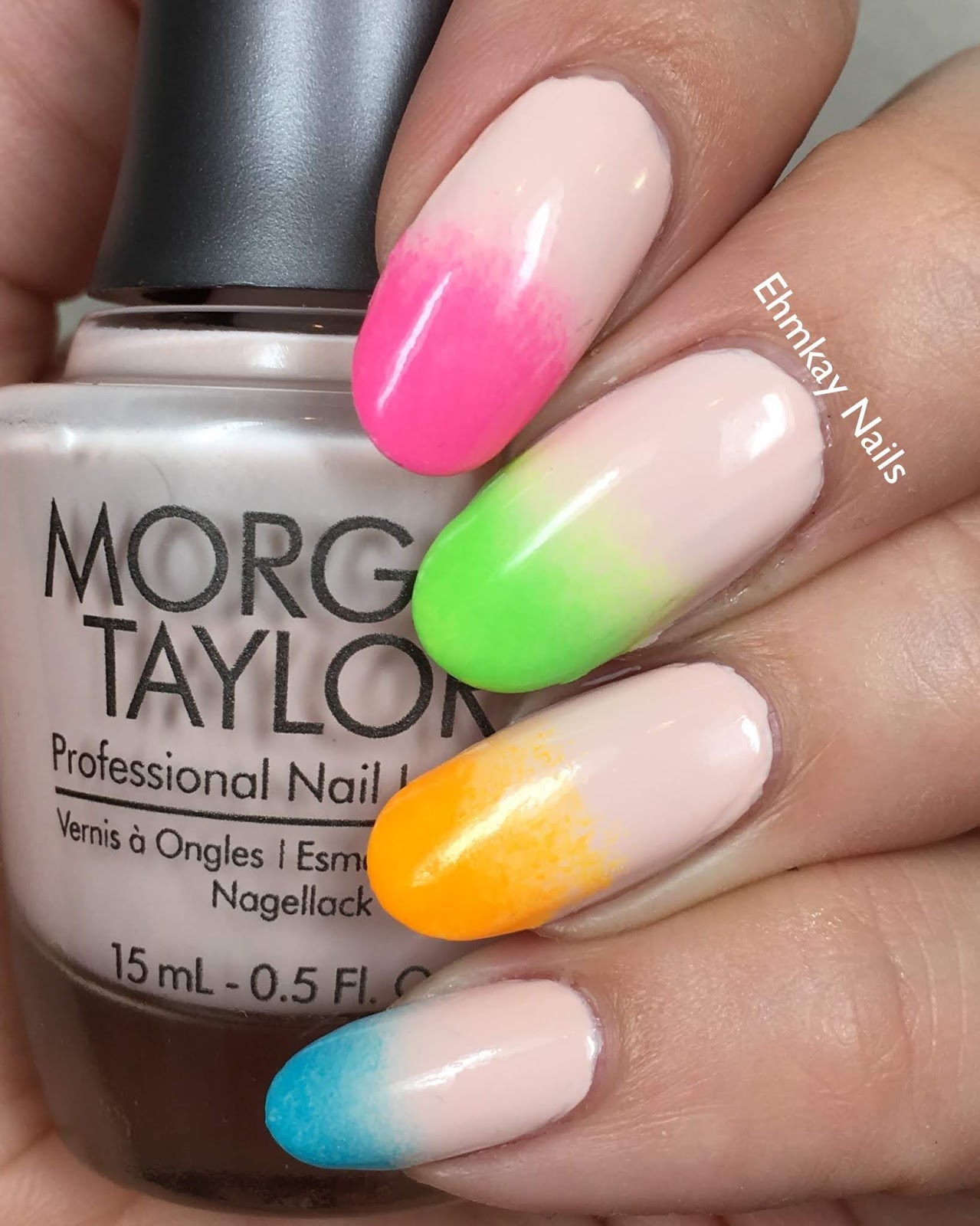 ehmkay nails: Rainbow Neon Gradient Tips