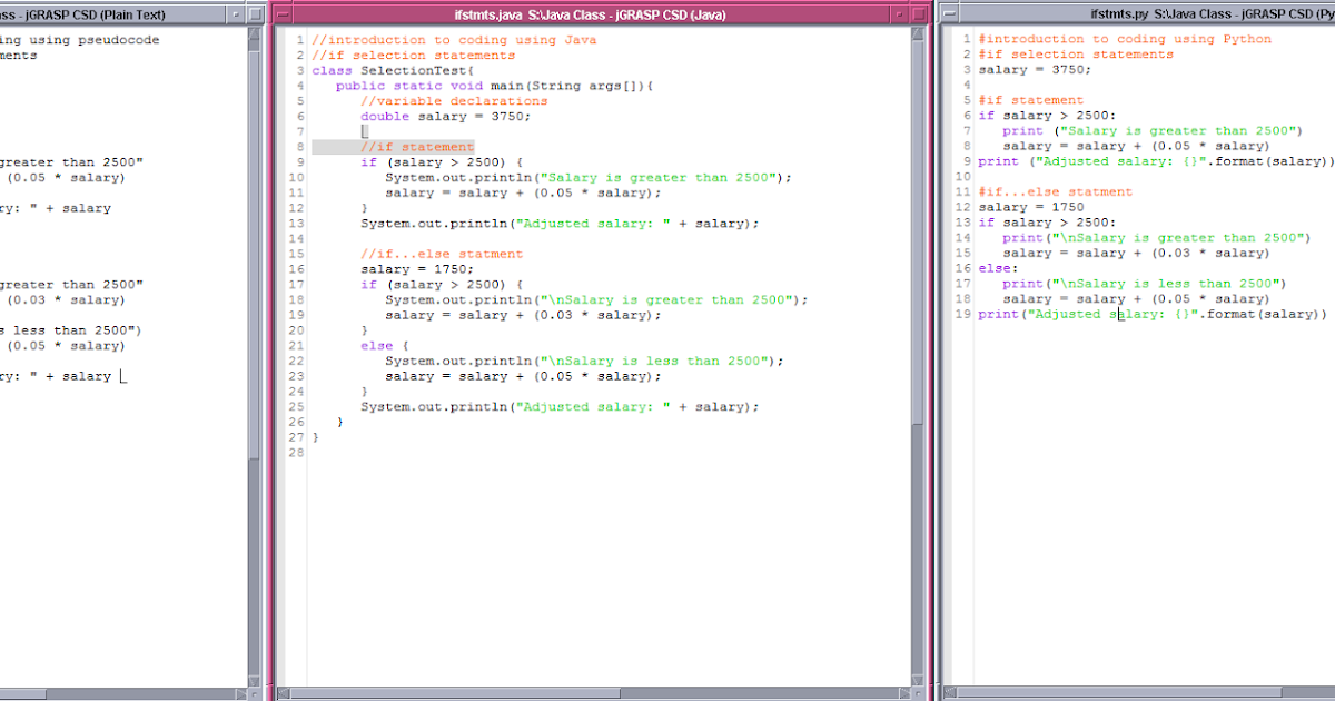 Orange Coast Database Associates Java And Python If Statements Comparison