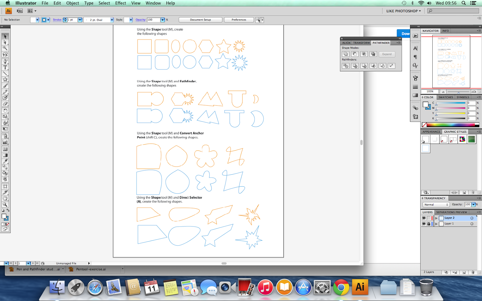 GCSE Graphics Unit 0: Using Illustrator Shapes and Pathfinder