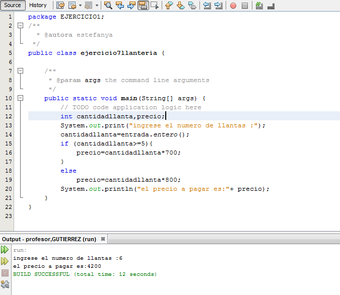 ejercicios en pseint y java