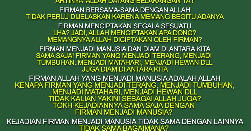 Firman Mendahului Allah?