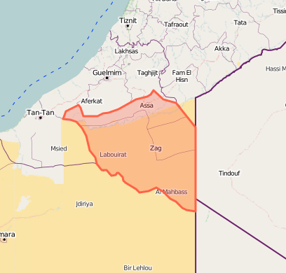 Province d'Assa-Zag - Maroc Maps