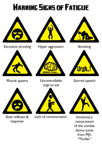 Adrian Chan: OH&S Poster #2 'Warning Signs of Fatigue'