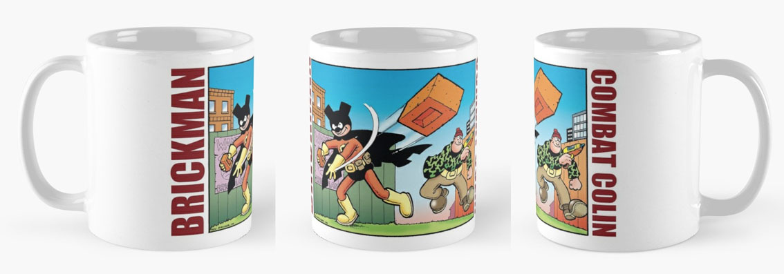 Lew Stringer Comics: New! Brickman and Combat Colin mug