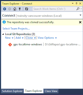 dominoc925: Using Git with Visual Studio: cloning a repository