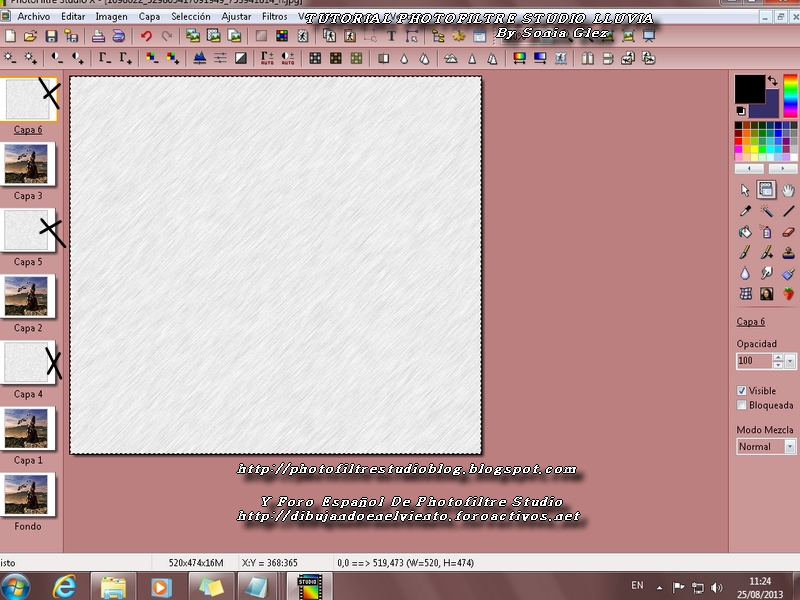 7-Ahora que las tenemos todas pegadas,pincha en una capa blanca y luego ...