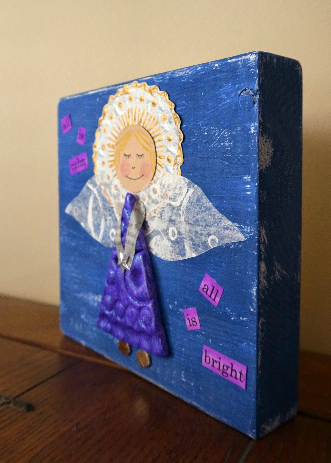 that artist woman: Mixed Media Angel Block