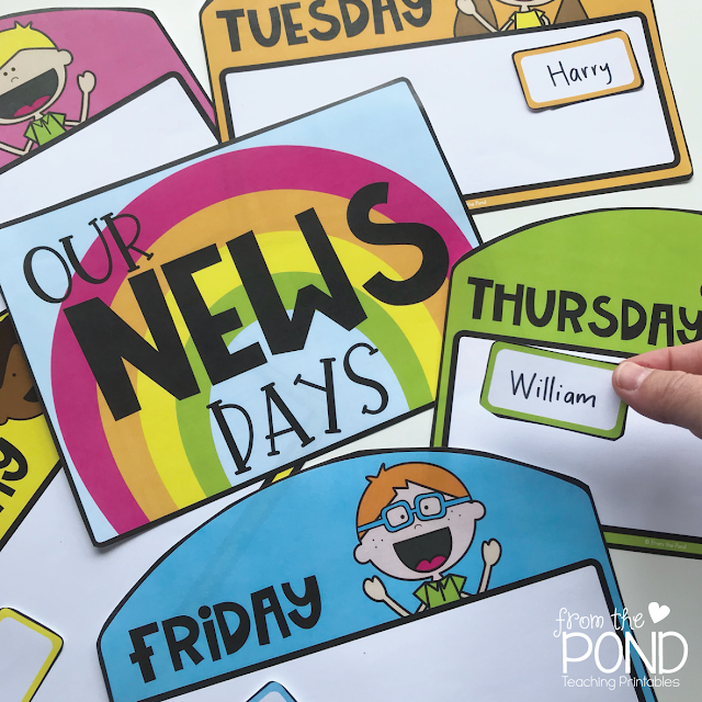 Classroom News Charts | From the Pond