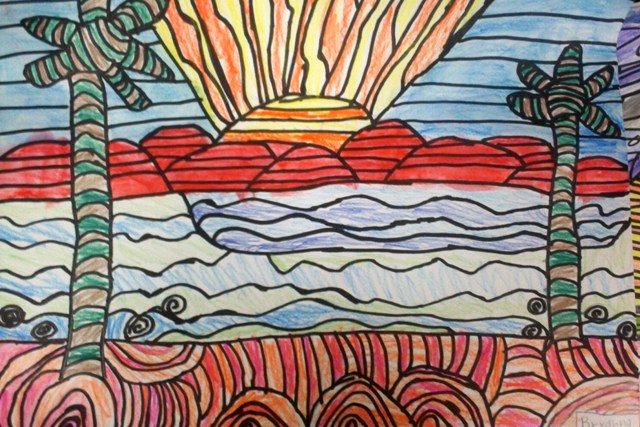 Art With Mr. E: MORE PATTERN LANDSCAPES: 4th Grade
