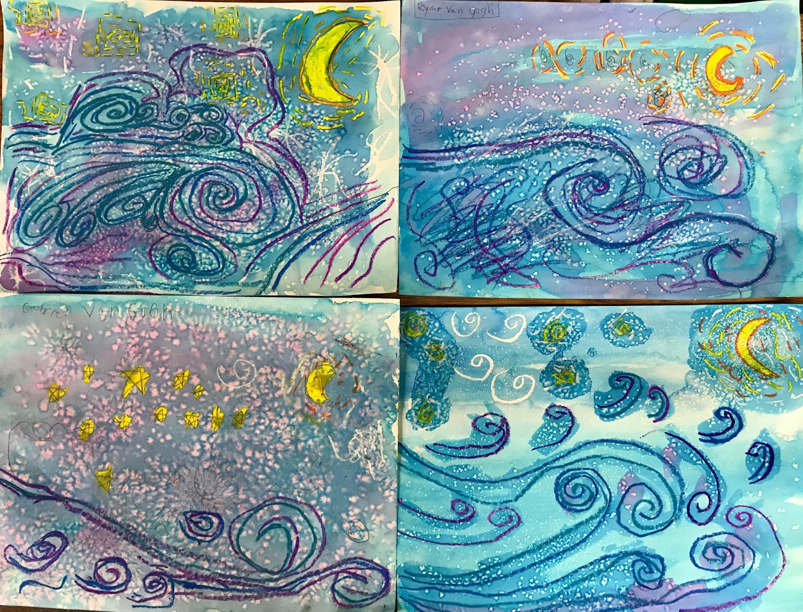 Kathy's Art Project Ideas: "The Starry Night" Simplified Art Lesson