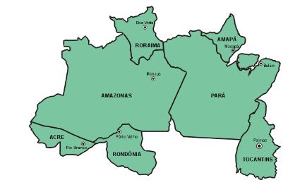 Blog de Geografia: Mapa - Região Norte - Brasil