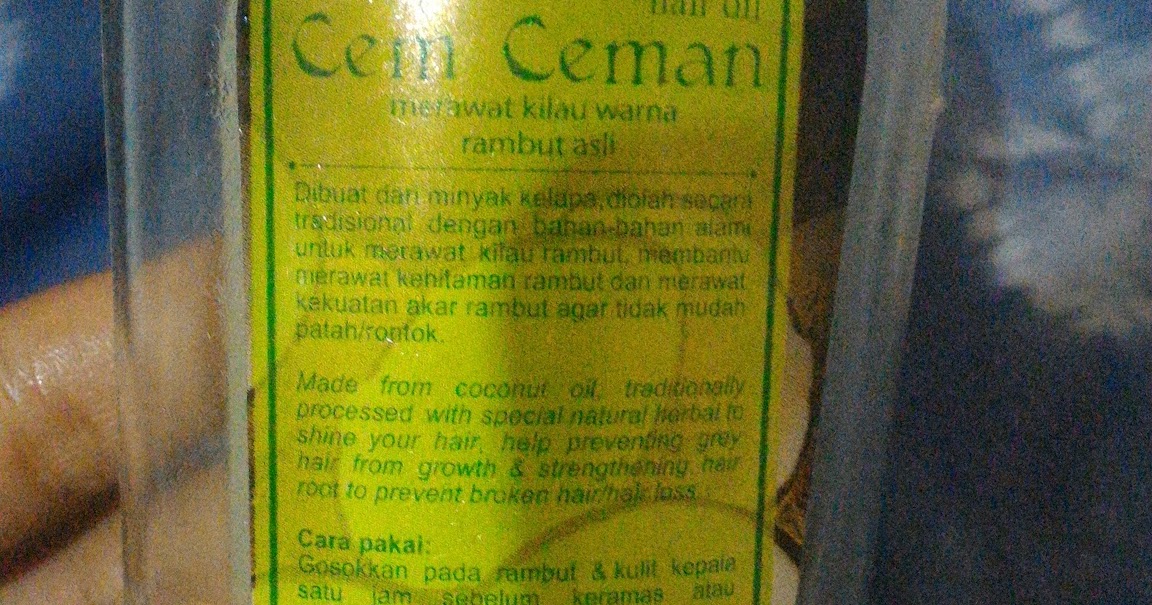 My Words: [Review] Mustika Ratu Hair Oil Cem Ceman untuk rambut rusak