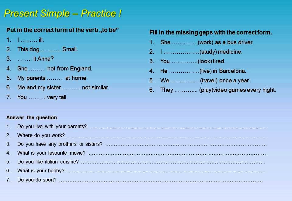 English for everyone ! Angielski dla każdego !: Present Simple ...